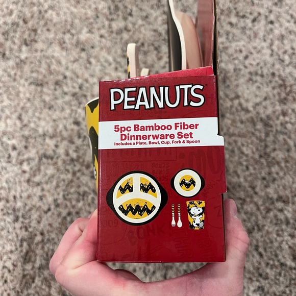 Peanuts | Dining | Peanuts 5 Piece Bamboo Kids Dinnerware Set Charlie ...